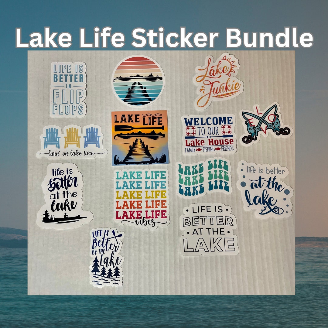 Lake Life, Stickers, Lake Decor, Lake Vibes, Fishing, Sunset, Water ...