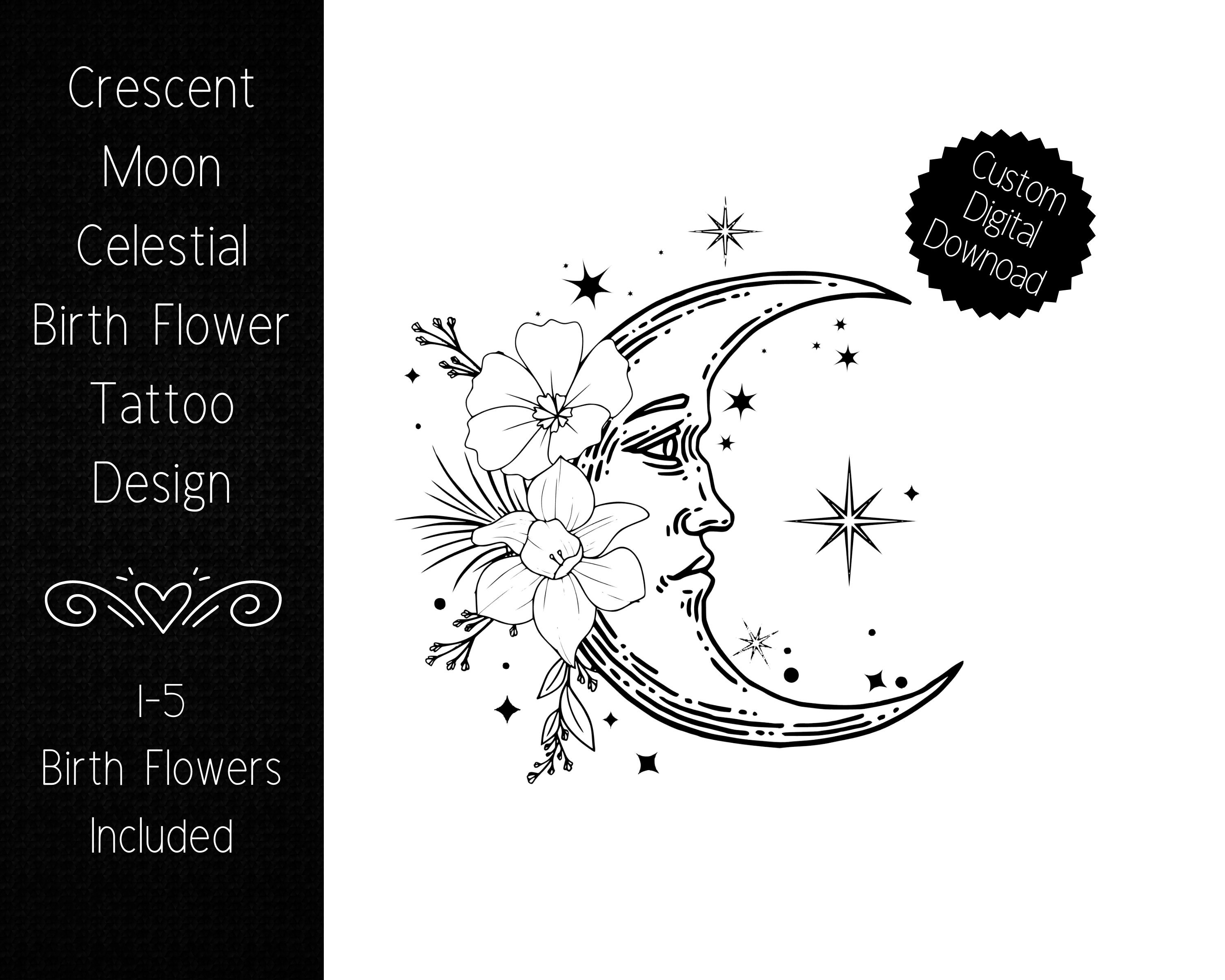 Celestial Moon Tattoo