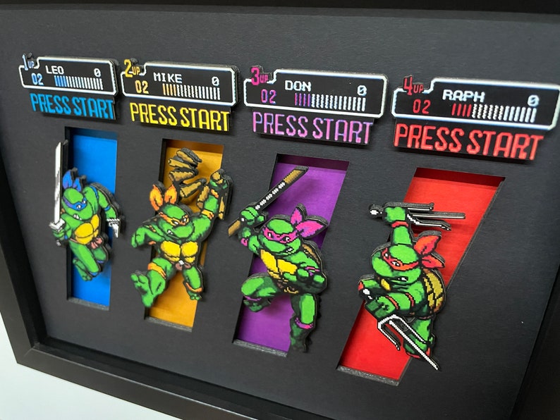 Ninja Turtle Character Select Screen - Classic Turtles Arcade Game 3D ...