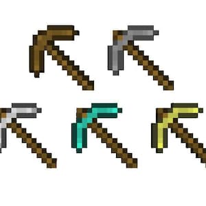 Minecraft Pickaxe - DIY Coloring - Video Game Arts and Crafts - Etsy