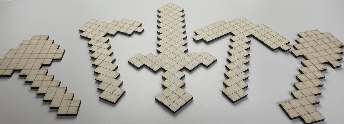 Minecraft Tool Set Minecraft Sword Pickaxe Shovel Hoe and - Etsy