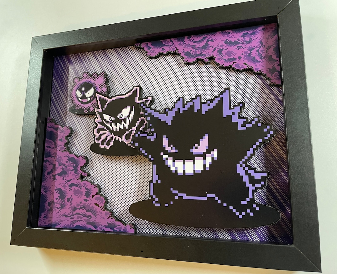 Gengar Pokemon Evolution - 8x10 3D Shadow Box! - Etsy