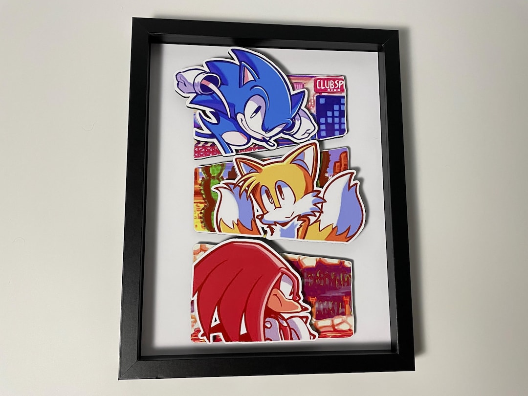 Sonic the Hedgehog - Tails - Knuckles - 11x14" 3D Shadow Box! - Etsy