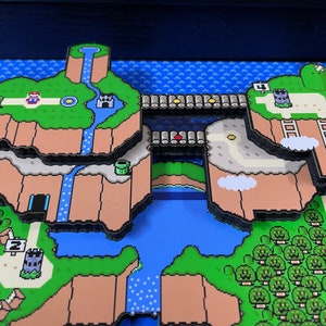 Super Mario World - SNES Overworld Map - 9x9" 3D Shadow Box! - Etsy