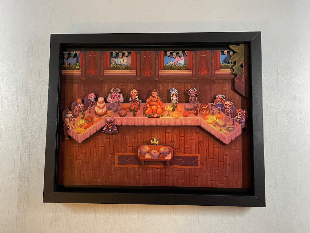 Sea of Stars - Golden Pelican Dinner - 11 X 14" 3D Shadow Box! - Etsy