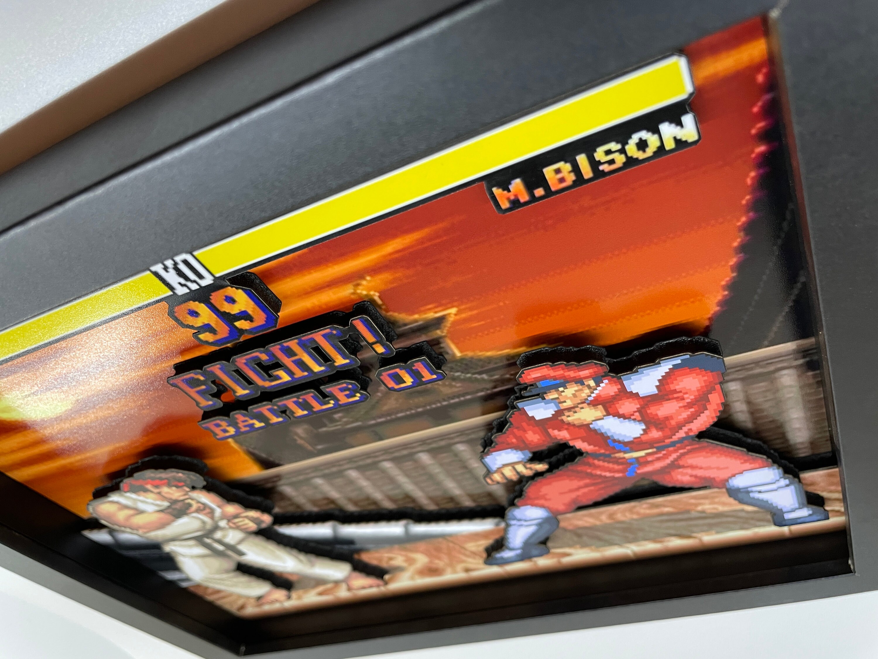 Street Fighter 2 3D Shadow Box Ryu Vs M. Bison - Etsy