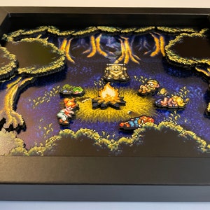 Chrono Trigger - Fiona's Forest - Campfire 8x10 3D Shadow Box! - Etsy