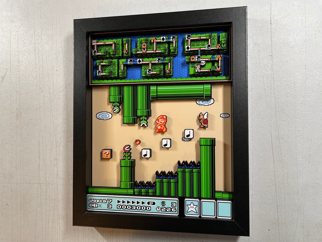 Mario Brothers 3 - NES Pipe World - 8x10 3D Shadow Box! - Etsy