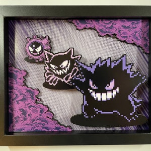Gengar Pokemon Evolution - 8x10 3D Shadow Box! - Etsy