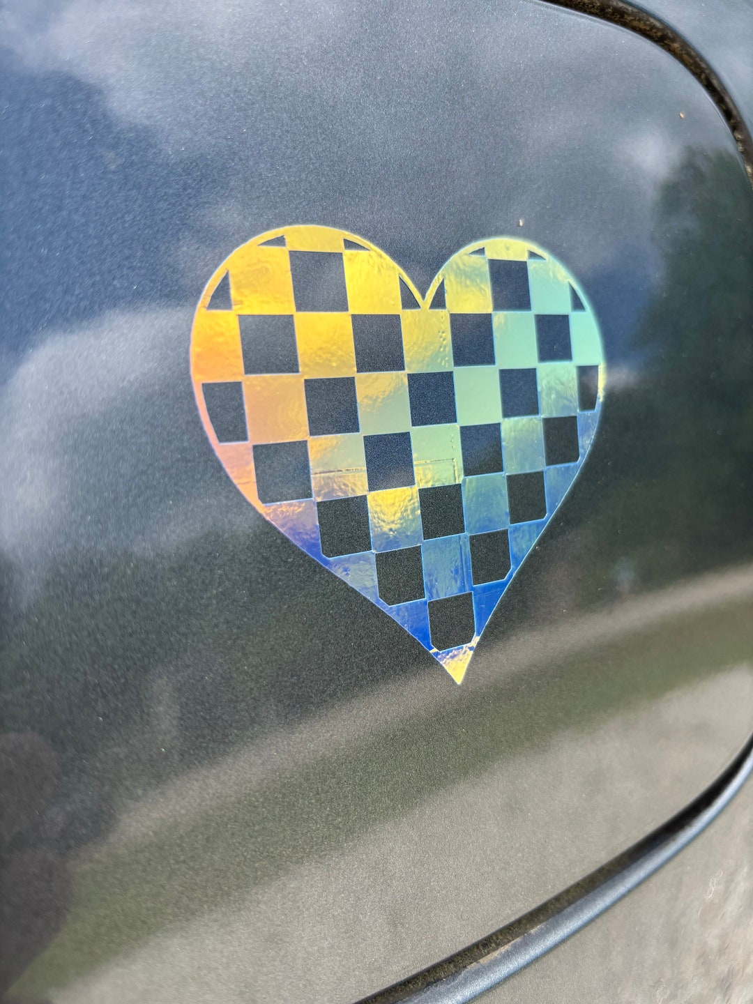 Checkerboard Heart Vinyl Decal Sticker Skater Alternative Emo Punk Vans ...