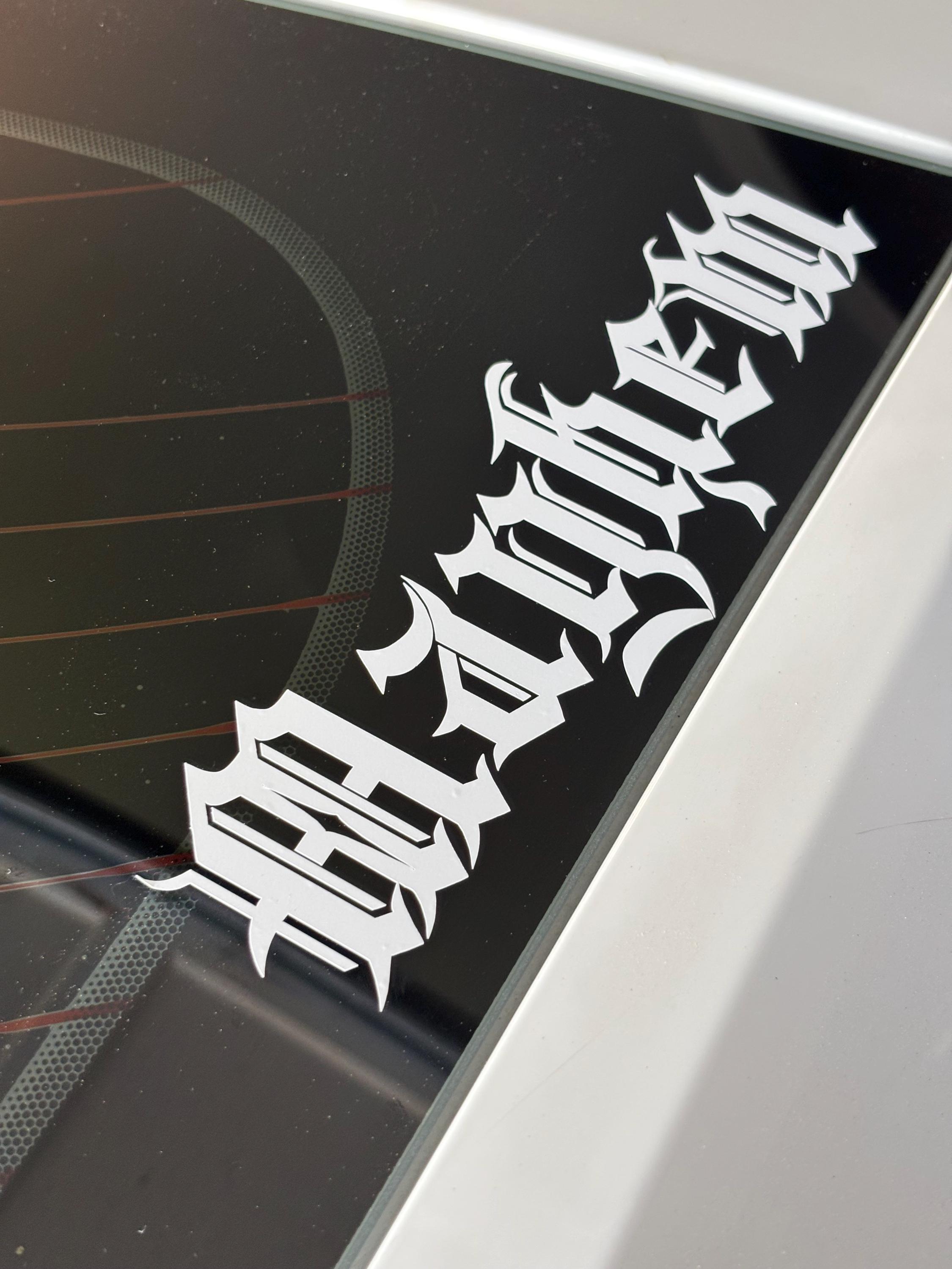 Mayhem - Gothic Lettering Vinyl Car Decal| Sticker | Windshield ...