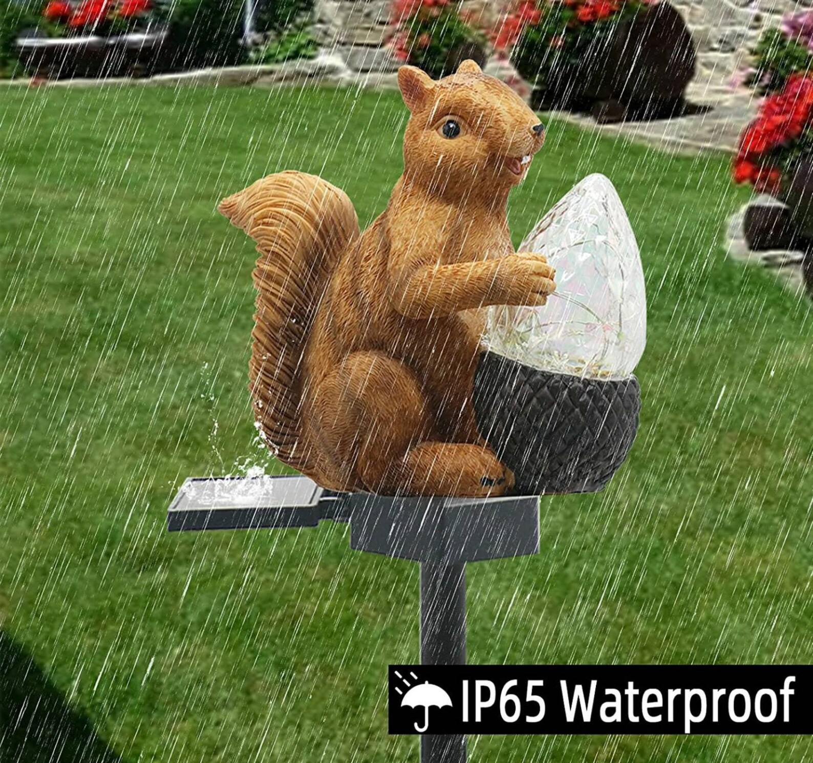 Solar Garden Lights Outdoor Decor Solar Squirrel Stake Lights | Etsy