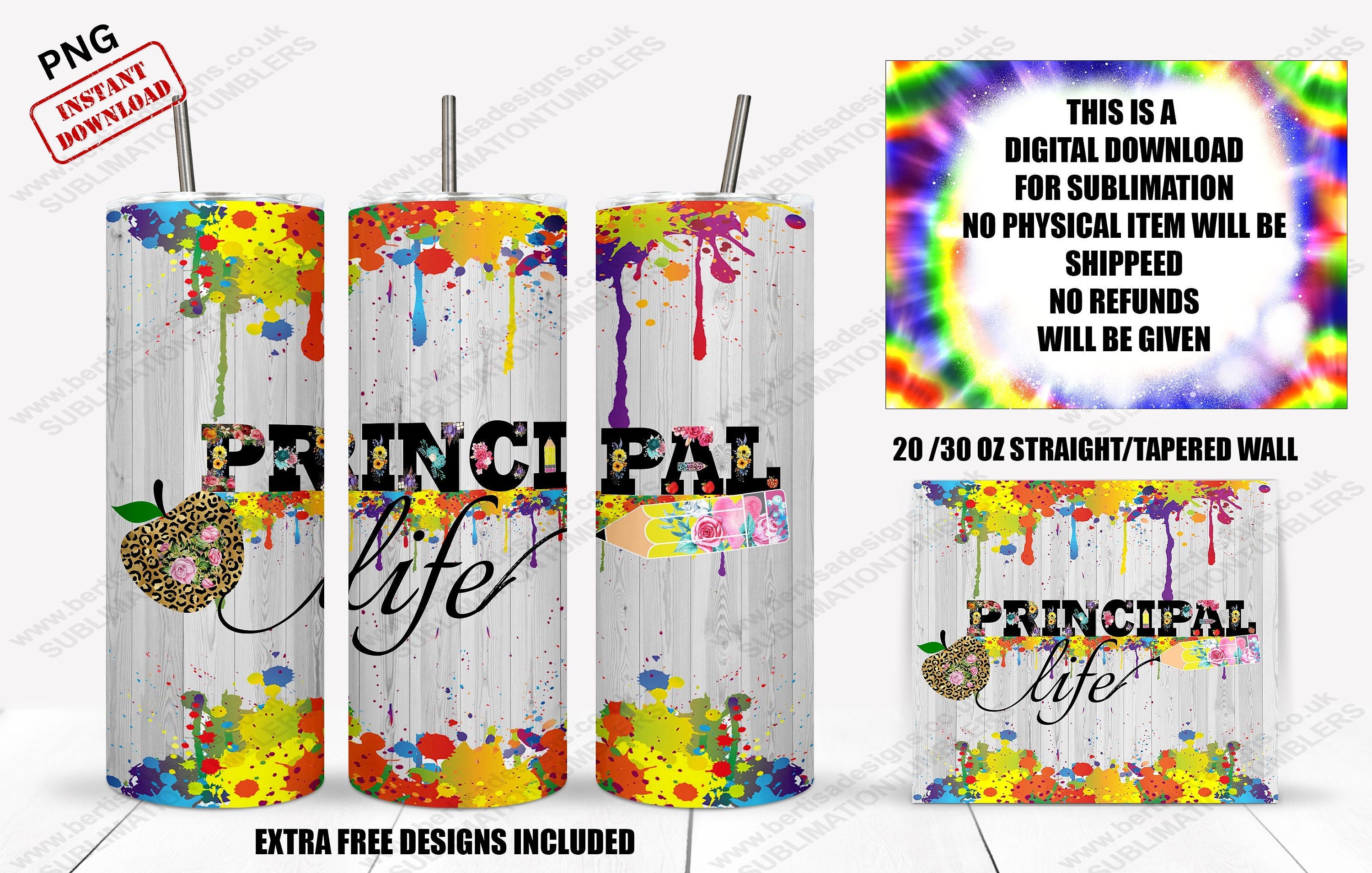 Principal Life 20oz/ 30oz Skinny Tumbler Wrap, Straight Tapered Tumbler ...