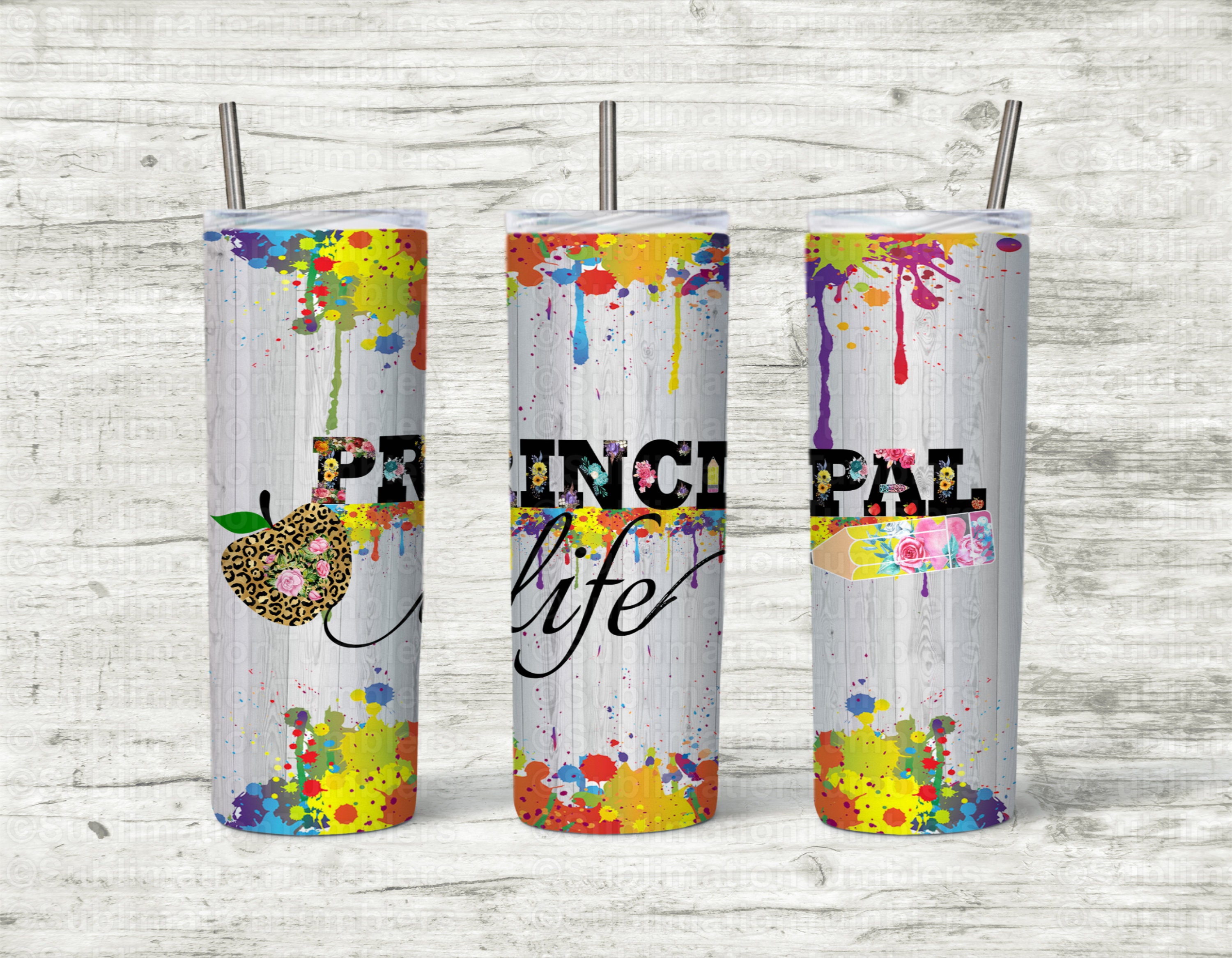 Principal Life 20oz/ 30oz Skinny Tumbler Wrap, Straight Tapered Tumbler ...
