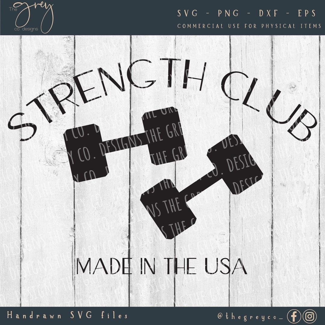 Strength Club SVG Cut File SVG Fitness SVG Workout Svg Workout Designs ...