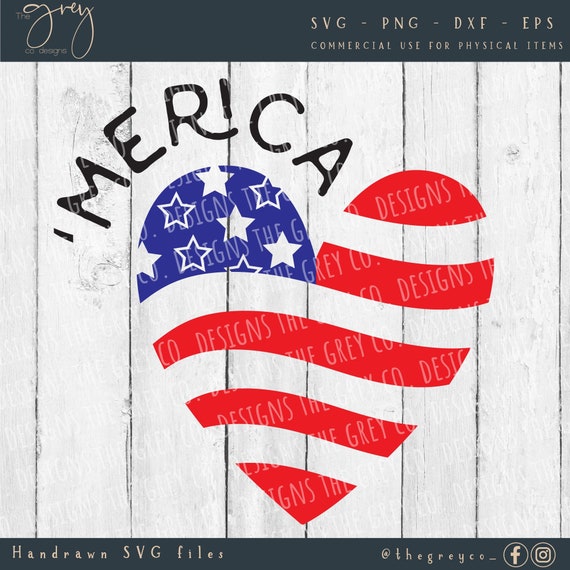 American Flag Heart SVG BUNDLE America Svg Patriotic | Etsy