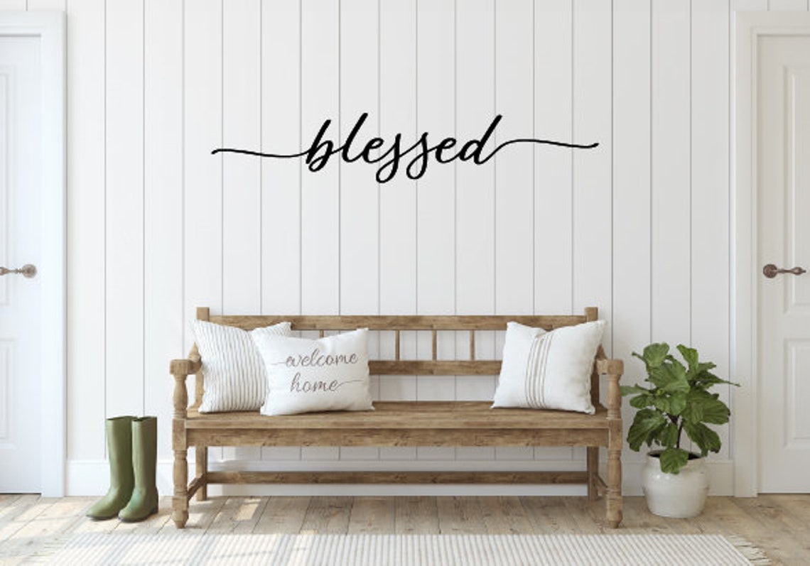 Blessed Script SVG Flourish Font SVG Home Decor SVG - Etsy