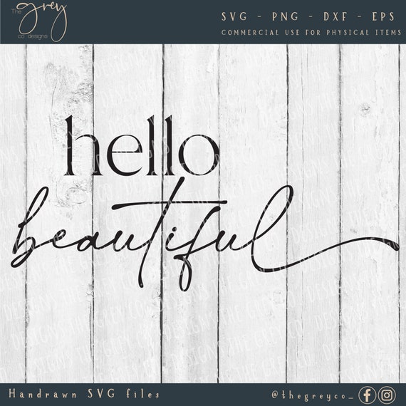 Hello Beautiful SVG Svg Mothers Day Svg Nursery Sign Svg - Etsy