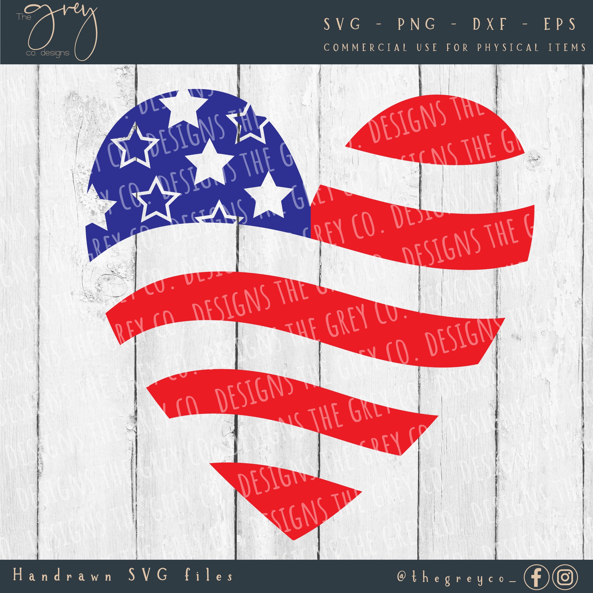 American Flag Heart SVG BUNDLE America Svg Patriotic Tshirt Svg File ...
