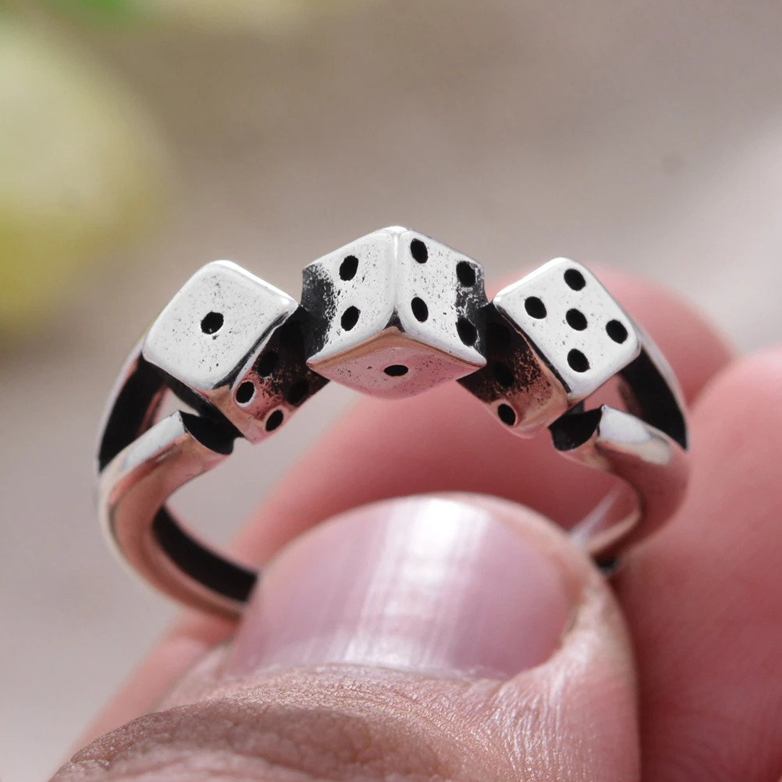 Silver Lucky Dice Ring Silver Dice Ring Dice Designed Ring - Etsy