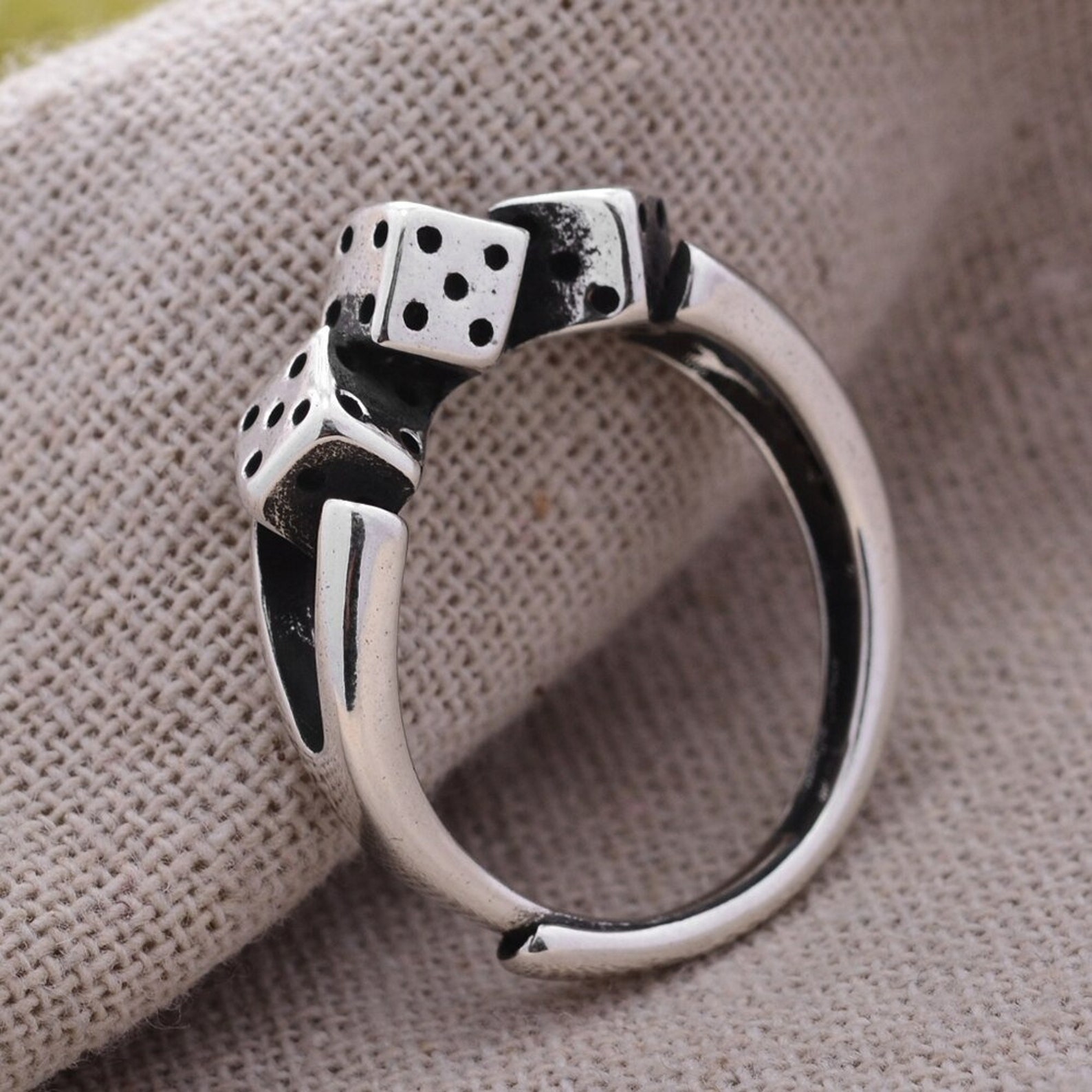 Silver Lucky Dice Ring Silver Dice Ring Dice Designed Ring - Etsy
