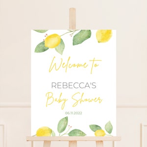 Lemon Welcome Sign, Citrus Welcome Poster, Lemon Baby Shower Decor ...