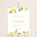 Lemon Welcome Sign, Citrus Welcome Poster, Lemon Baby Shower Decor ...