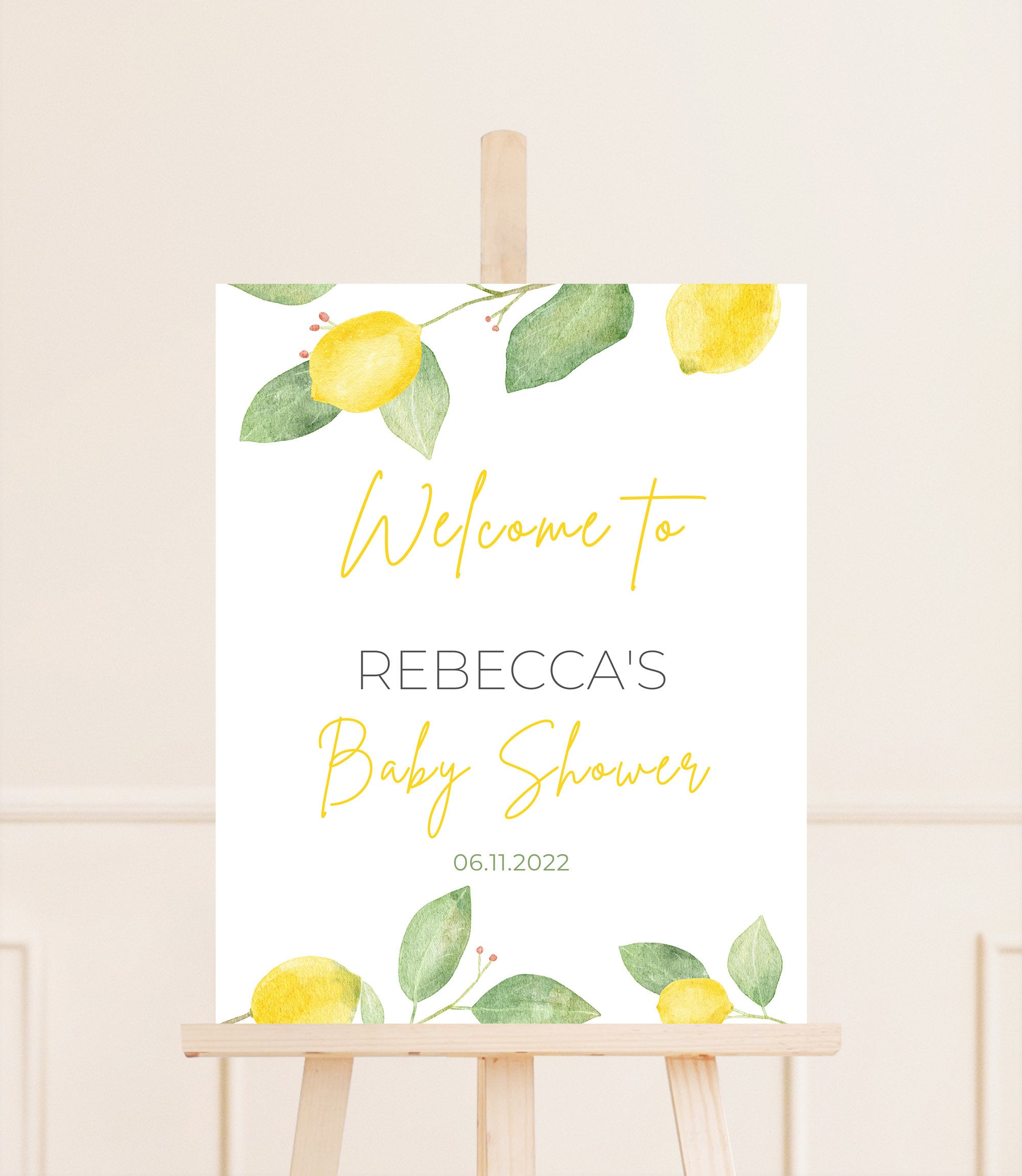 Lemon Welcome Sign, Citrus Welcome Poster, Lemon Baby Shower Decor ...