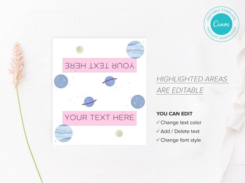 Space Party Food Labels, Editable Food Card, Printable Food Tent Card ...