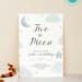 Editable Moon & Star 2nd Birthday Invitation, Two the Moon Invite ...