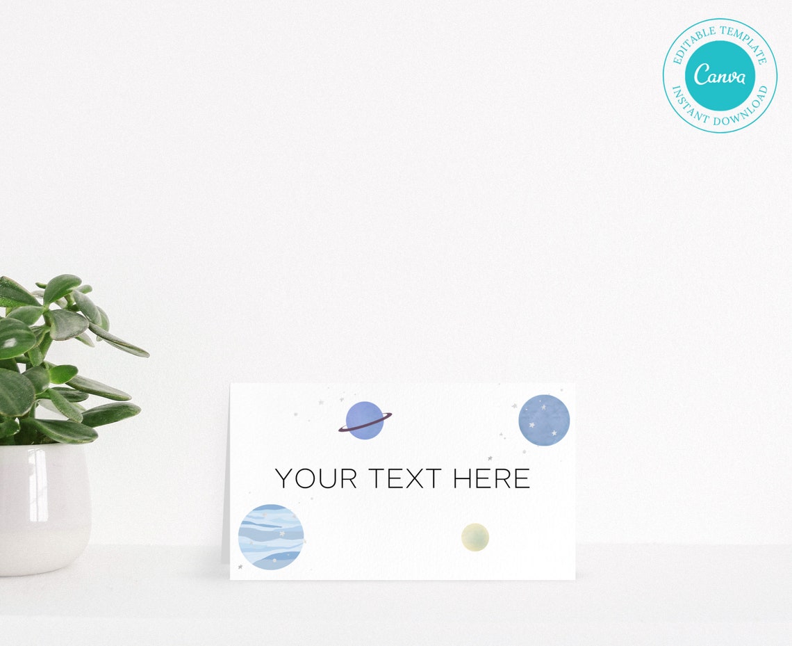 Space Party Food Labels, Editable Food Card, Printable Food Tent Card ...