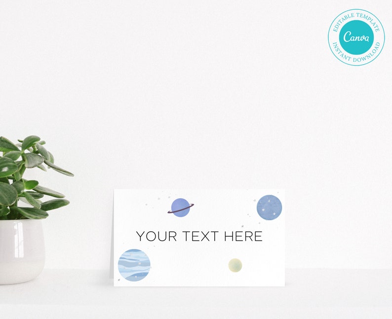 Space Party Food Labels, Editable Food Card, Printable Food Tent Card ...