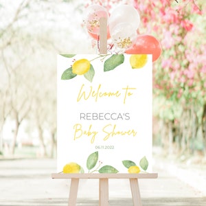 Lemon Welcome Sign, Citrus Welcome Poster, Lemon Baby Shower Decor ...