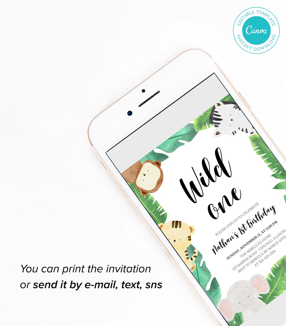 Editable Wild One Invitation Printable Birthday Invitation - Etsy