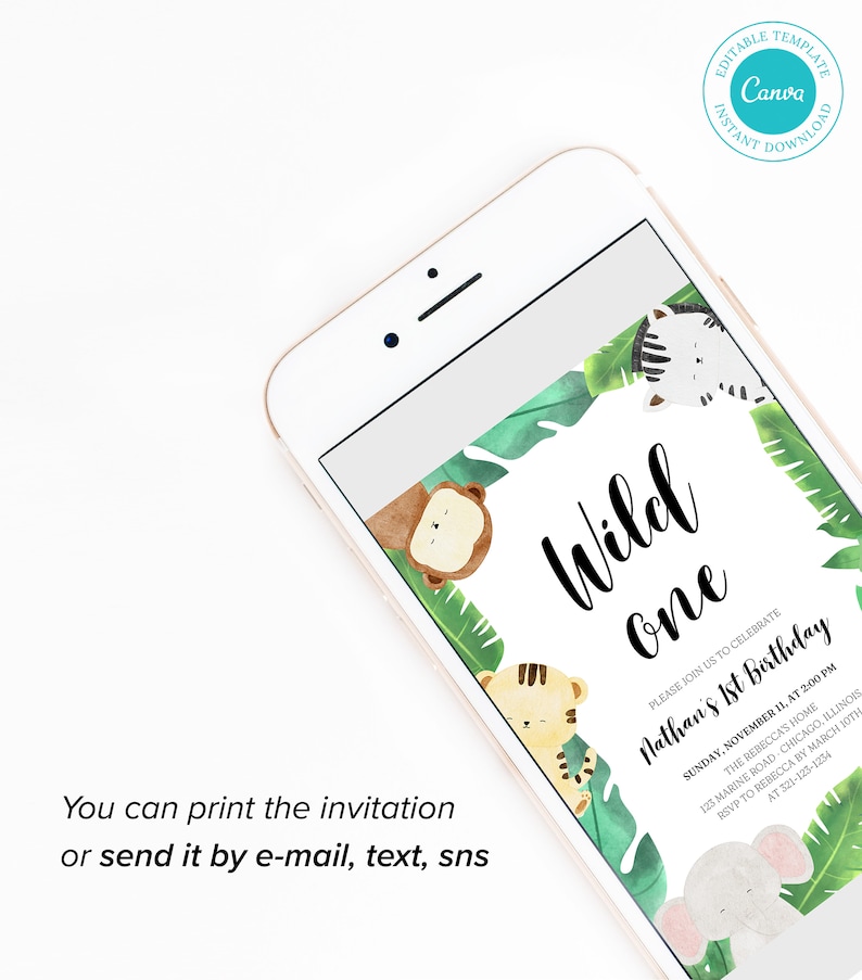 Editable Wild One Invitation Printable Birthday Invitation - Etsy