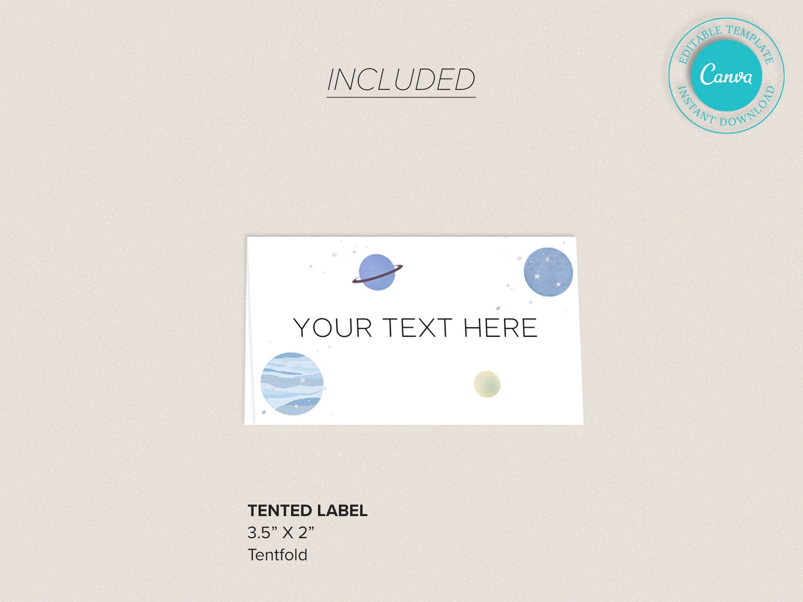 Space Party Food Labels, Editable Food Card, Printable Food Tent Card ...