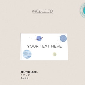 Space Party Food Labels, Editable Food Card, Printable Food Tent Card ...