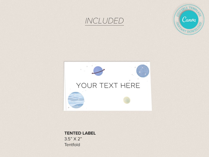 Space Party Food Labels, Editable Food Card, Printable Food Tent Card ...