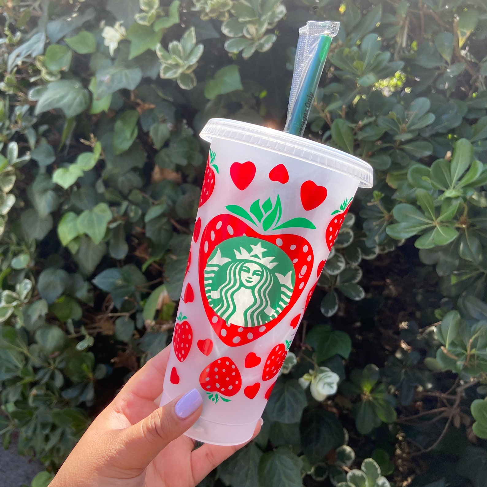 Strawberry Starbucks Cup - Etsy