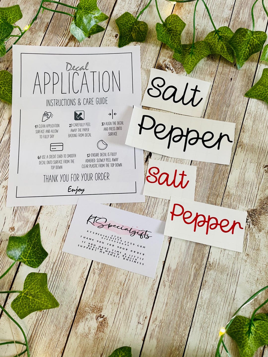 Salt and Pepper Labels, Vinyl Stickers, Labels for Jars, Storage ...