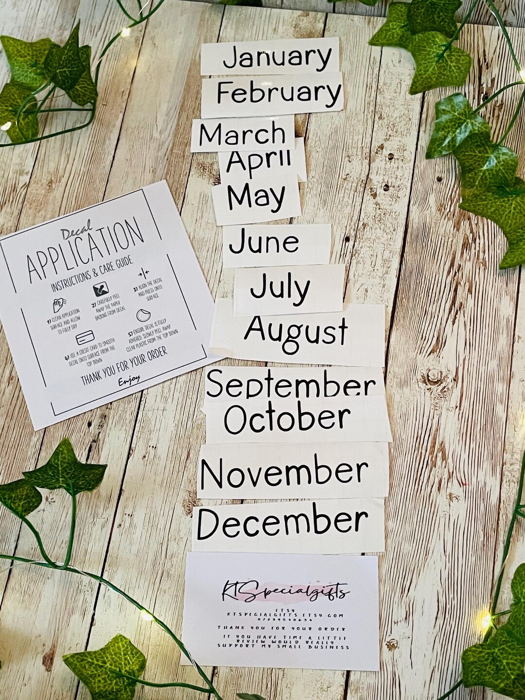 Months of the Year Decal Stickers, Months , Month Organiser, Bill ...