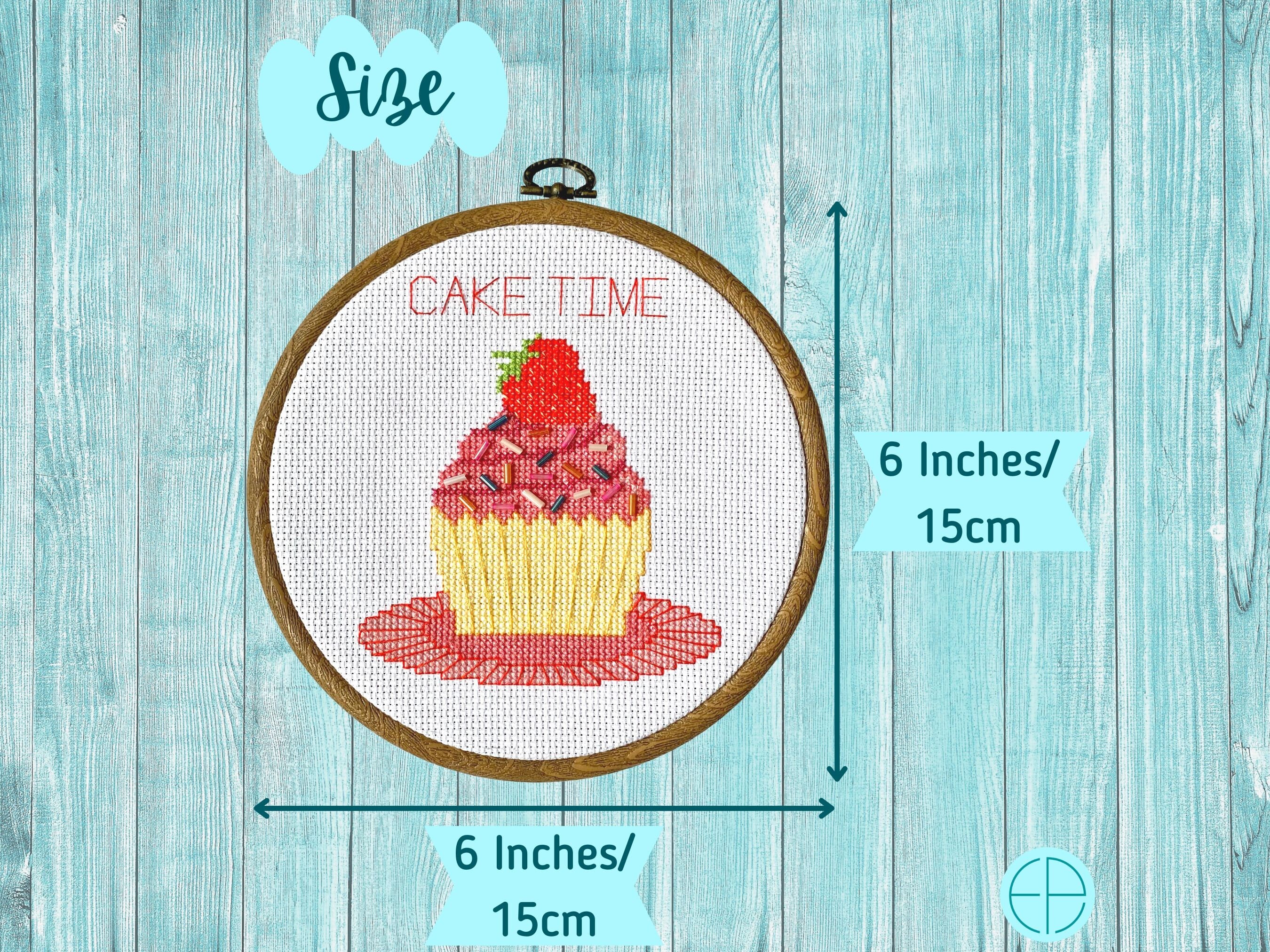 Cake Time Cross Stitch Pattern, Cake Cross Stitch, Cupcake, Cross ...