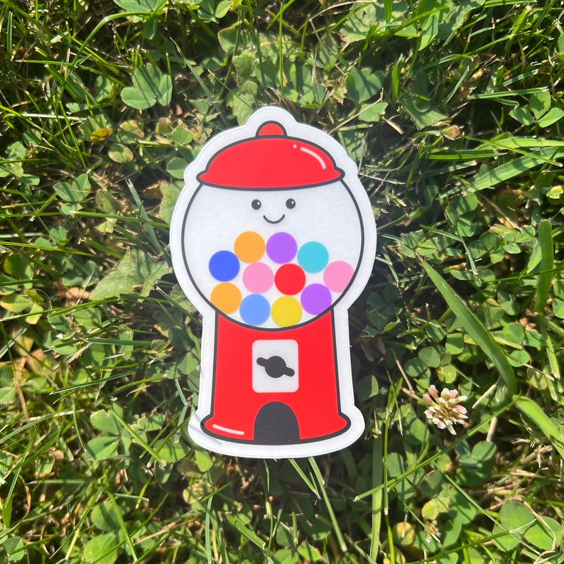 Gumball Machine Sticker | Weatherproof Vinyl Sticker|clear Sticker Cute ...