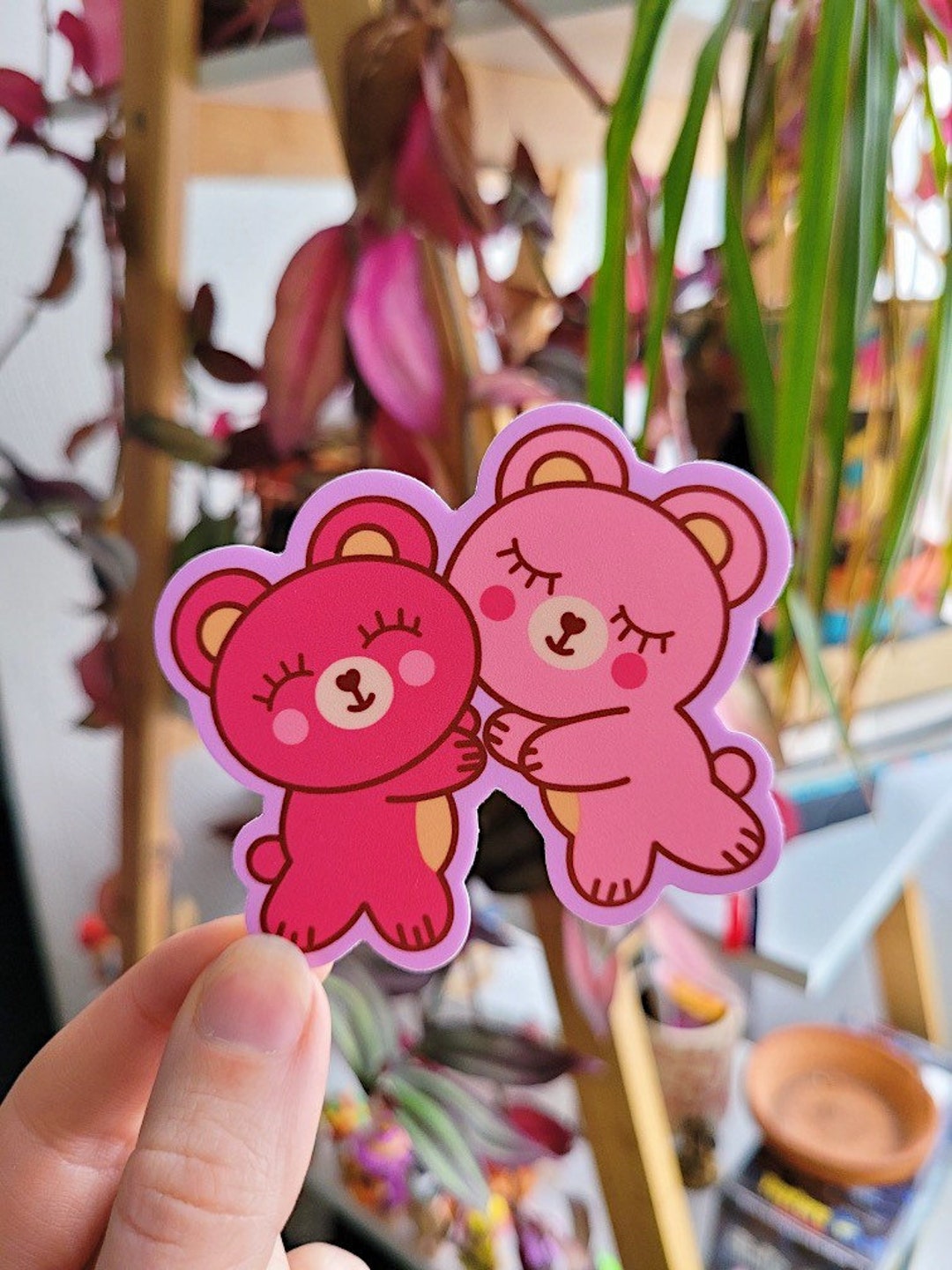 Heart Bear Vinyl Sticker| Cute Bear Sticker| Valentine Sticker| Kawaii ...