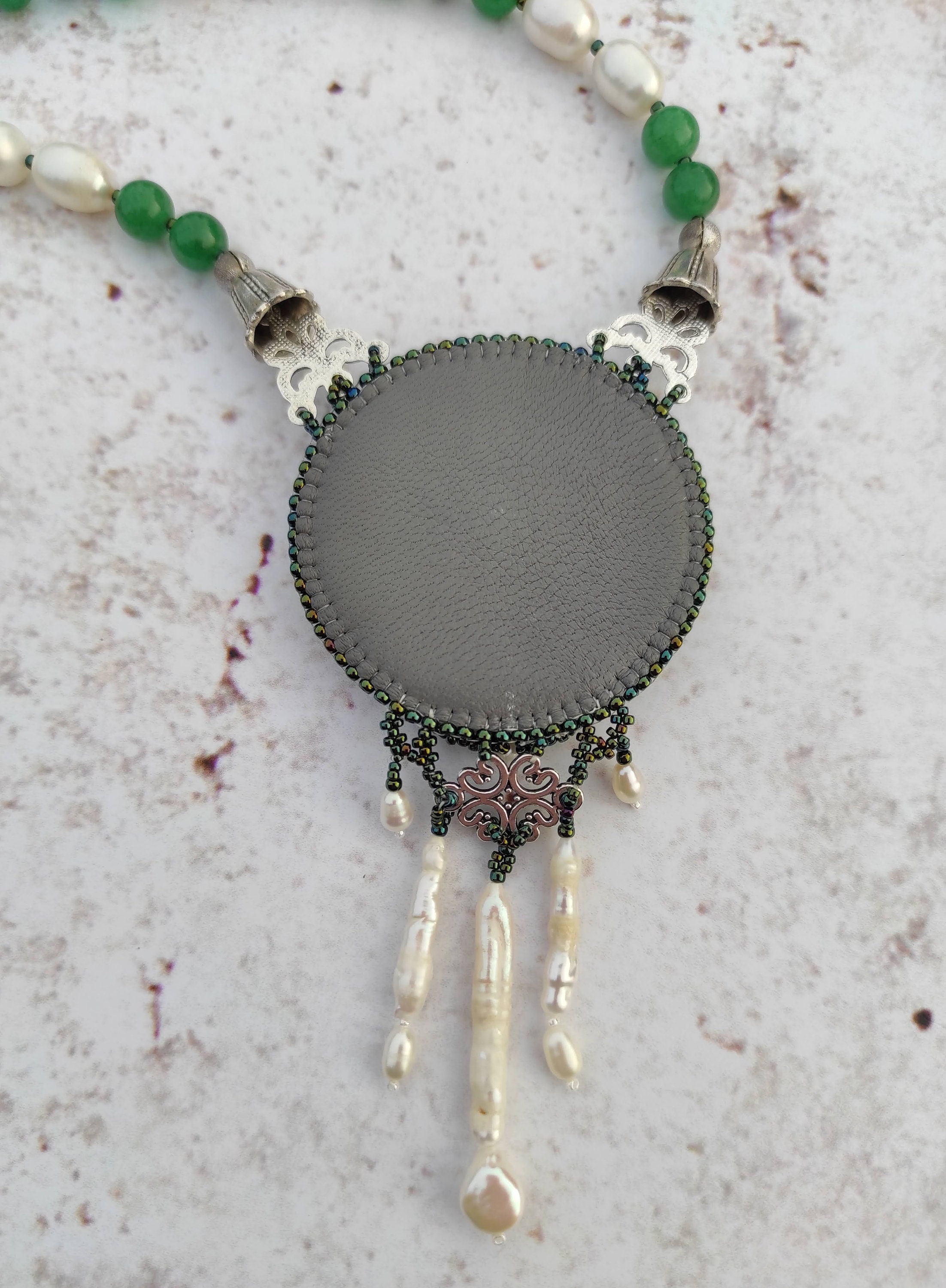 Necklace With Ophite noble Serpentine - Etsy