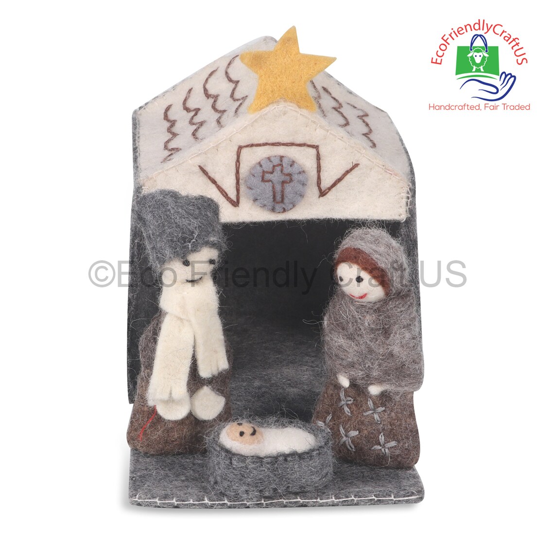 Christmas Felted Handcrafted Nativity Set of 12 Pretend Play - Etsy