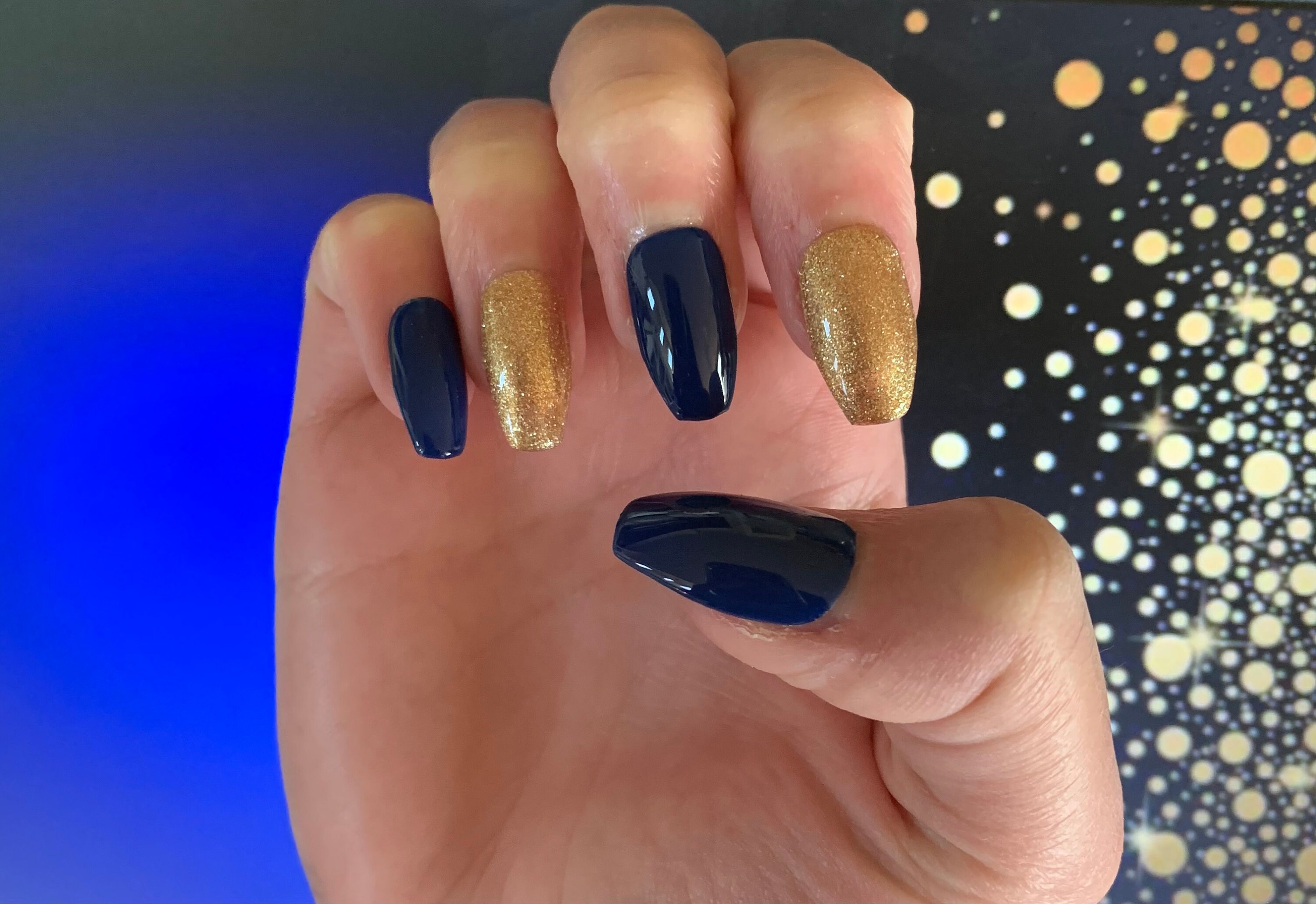 Navy Blue Nails For Prom