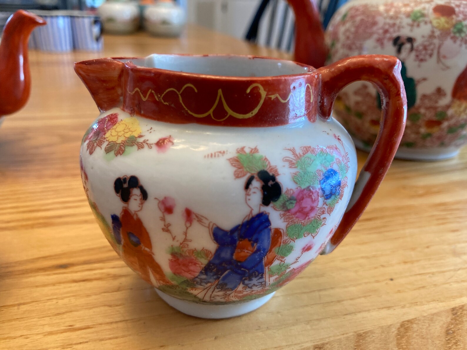 Vintage 1950s Japanese Tea Set Nippon Geisha Hand-painted Glazed ...