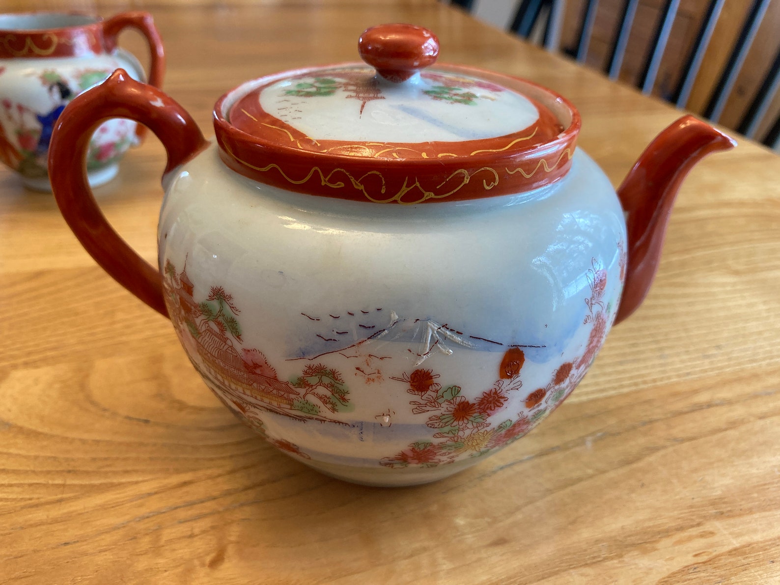 Vintage 1950s Japanese Tea Set Nippon Geisha Hand-painted Glazed ...