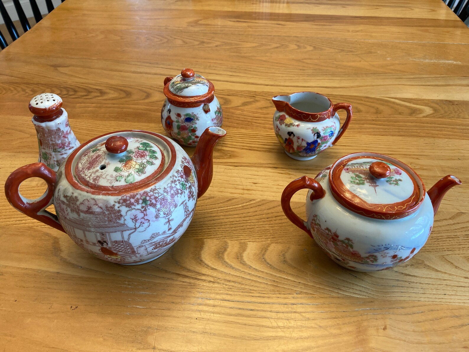 Vintage 1950s Japanese Tea Set Nippon Geisha Hand-painted Glazed ...